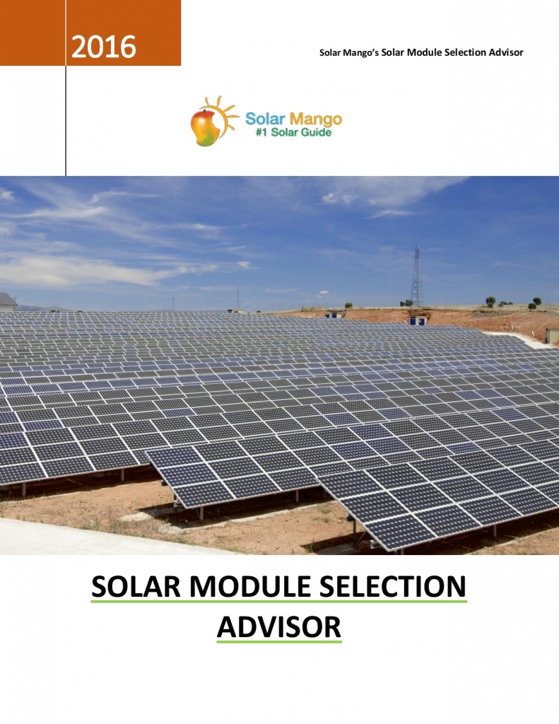 Solar Module Selection Advisor | Solar Mango – #1 guide for solar